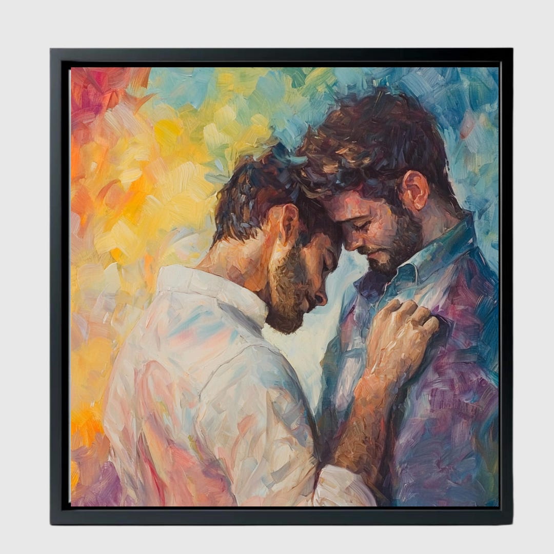 Queer Expressionist Wall Art - "this Moment Between Us" Square Canvas ...