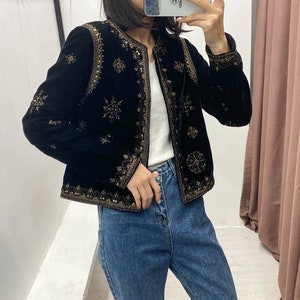 Vintage Velvet Handmade Jacket Embroidery Autumn Winter Velvet Jackets ...