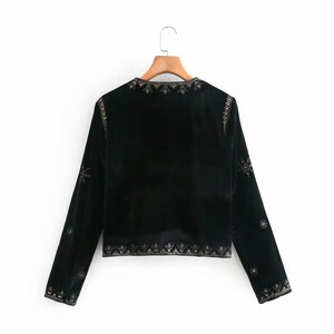 Vintage Velvet Handmade Jacket Embroidery Autumn Winter Velvet Jackets ...