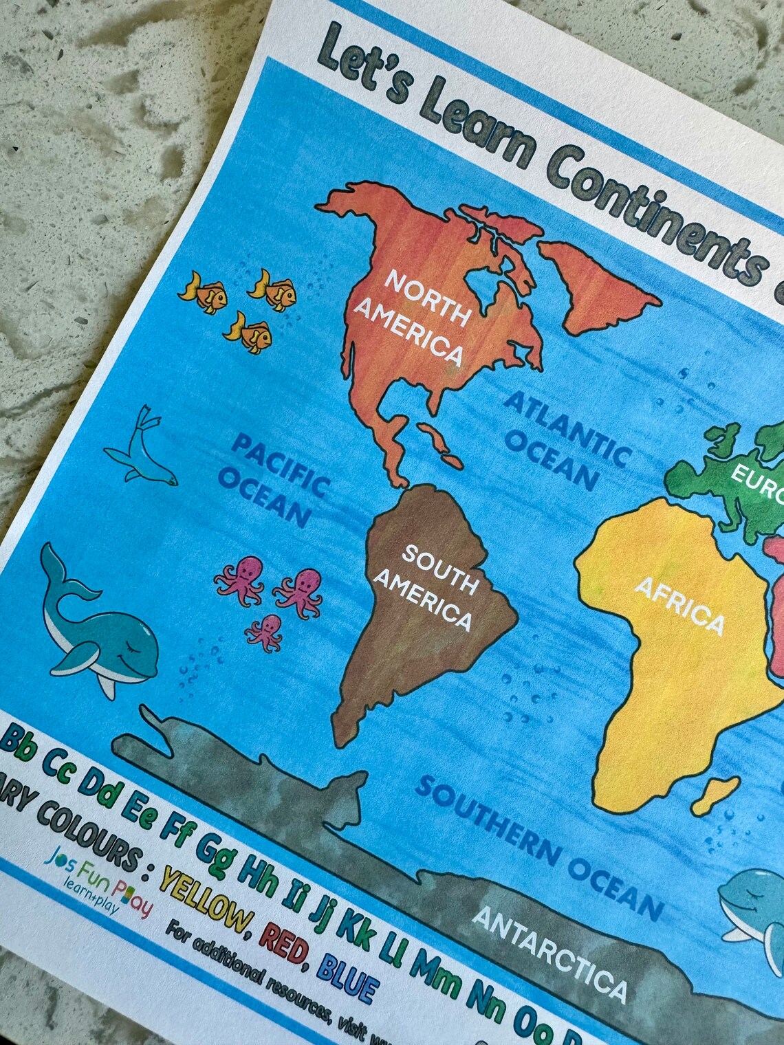 Learn Continents and Oceans; Alphabets and Colors - Preschool ...