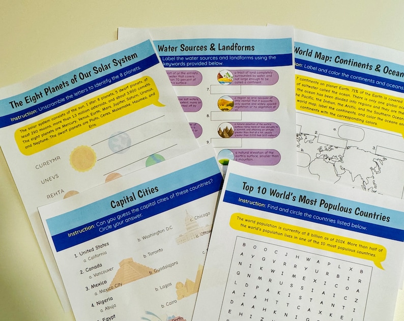 My Introduction to World Geography Booklet - 10 Pages of Simple, Fun ...