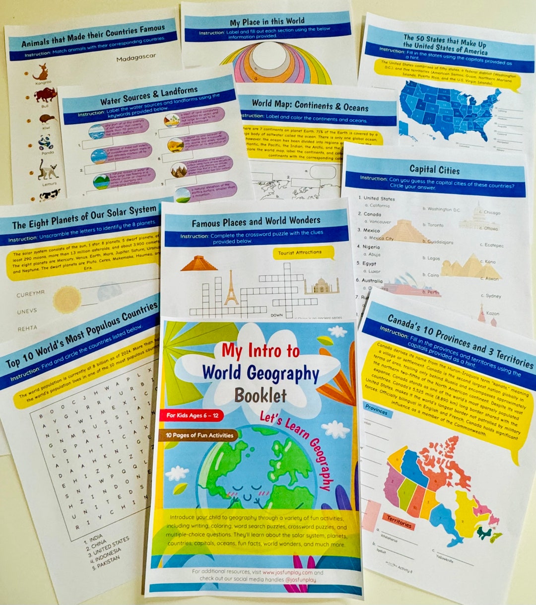 My Introduction to World Geography Booklet - 10 Pages of Simple, Fun ...
