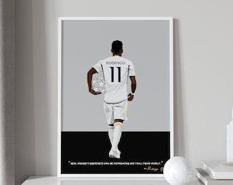 Rodrygo Real Madrid, Printable A3 Sport Wall Art, Gift for Boy, Poster ...
