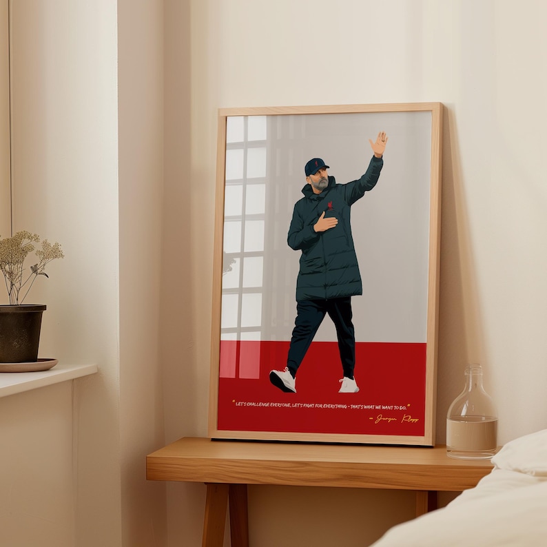 Jurgen Klopp Poster- Liverpool Prints - Liverpool Gift - Jurgen Klopp ...