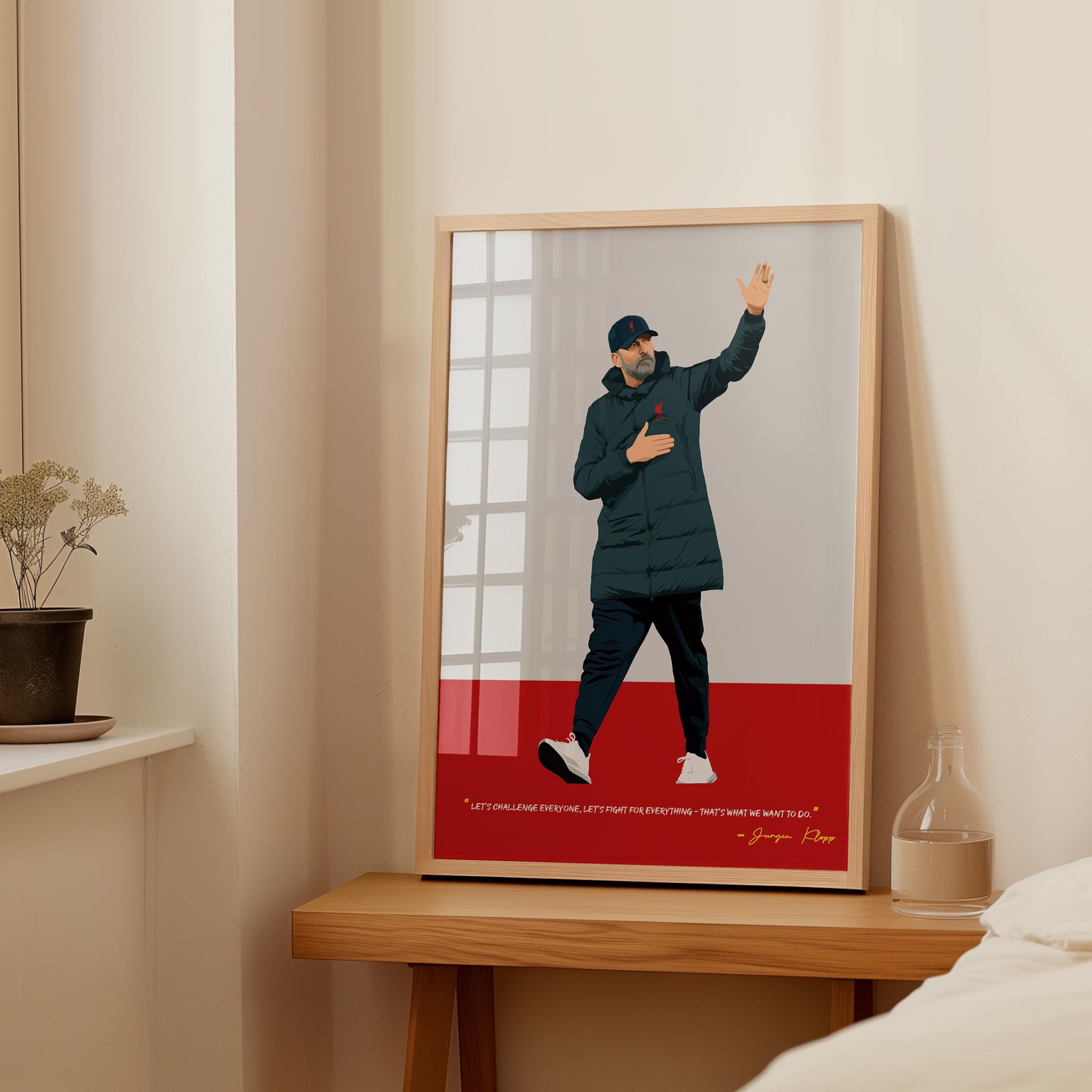 Jurgen Klopp Poster- Liverpool Prints - Liverpool Gift - Jurgen Klopp ...