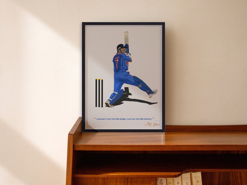 M.S. Dhoni Poster - Indian Cricket Team - Cricket Prints - A3 Size ...