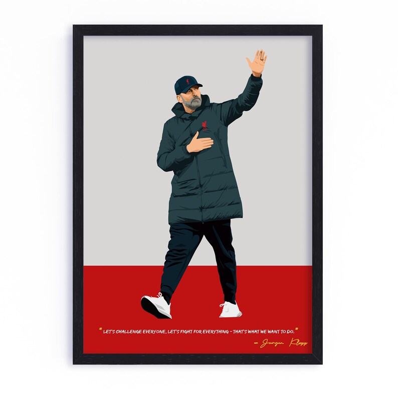 Jurgen Klopp Poster- Liverpool Prints - Liverpool Gift - Jurgen Klopp ...