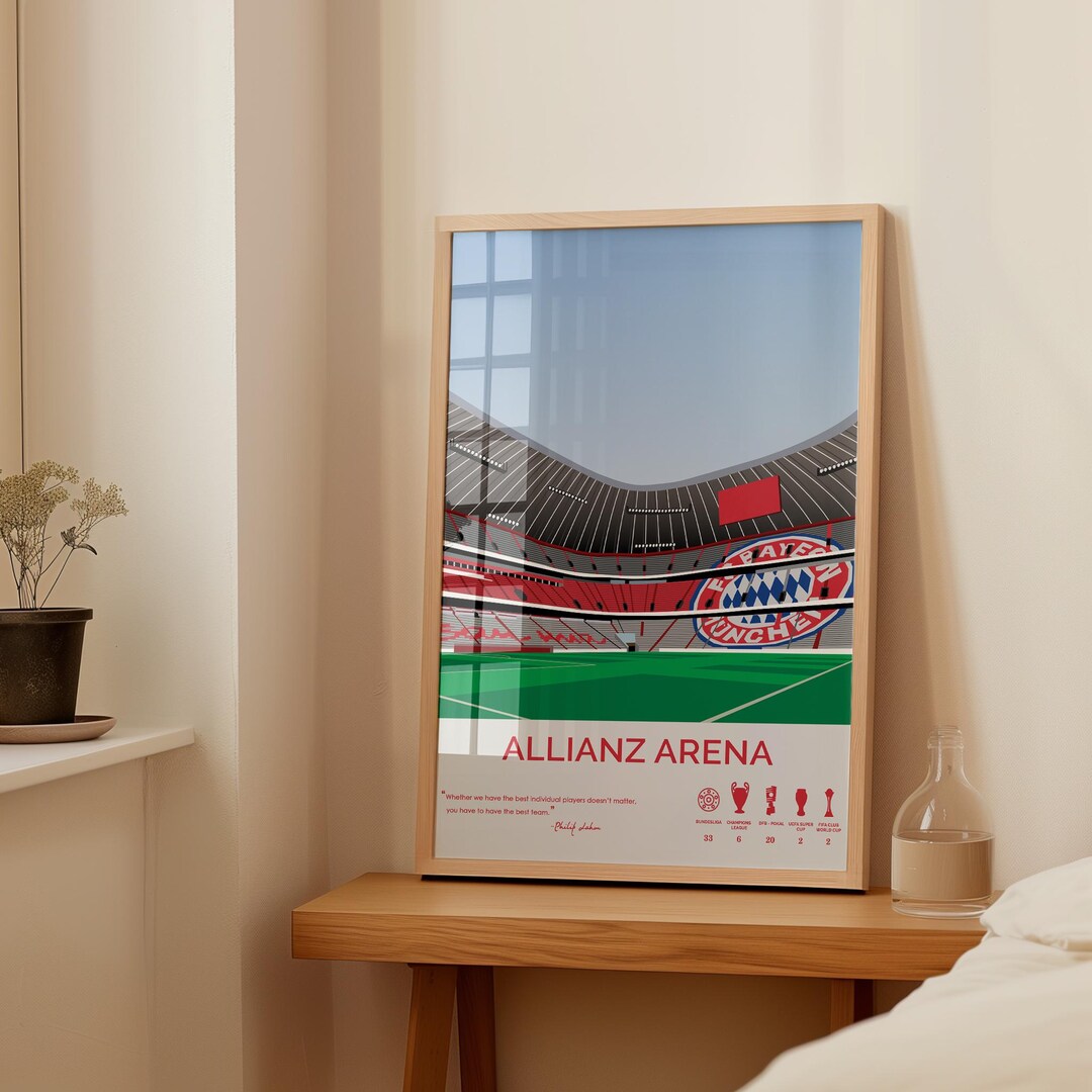 Allianz Arena - Bayern Munich Poster - Allianz Arena Stadium Print - A3 ...