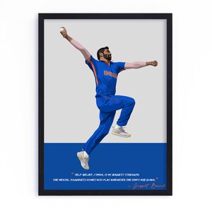 Jasprit Bumrah Poster - Indian Cricket Team - Cricket Prints - Etsy