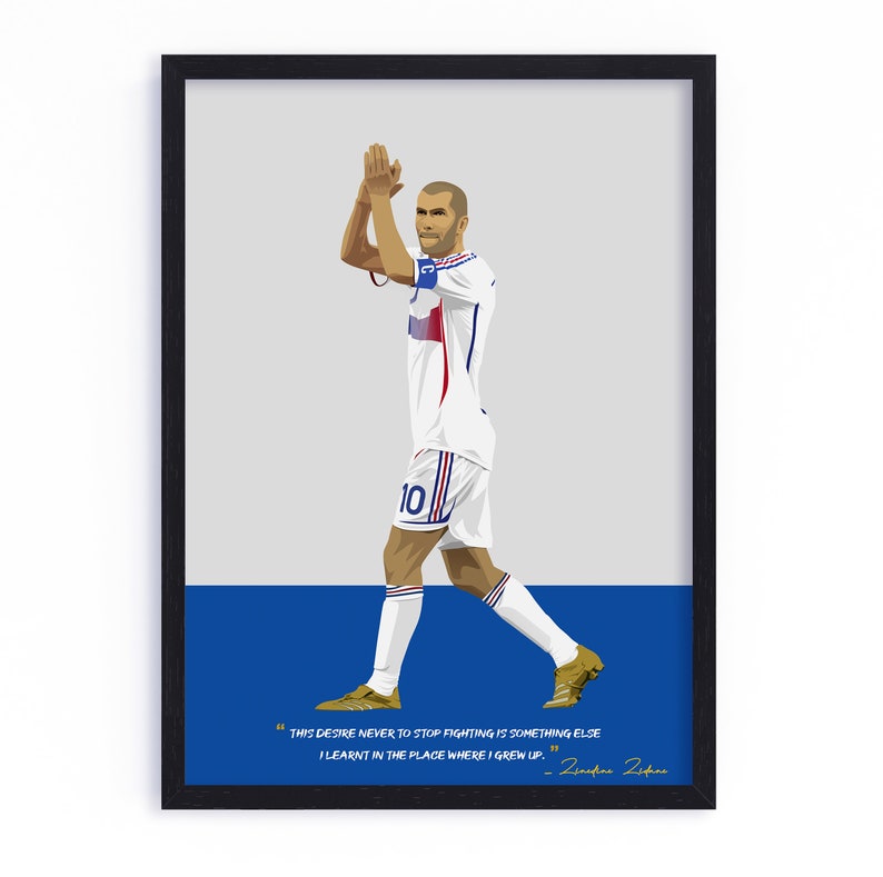 Zinedine Zidane Poster France - Soccer Art - Football Print - Football ...