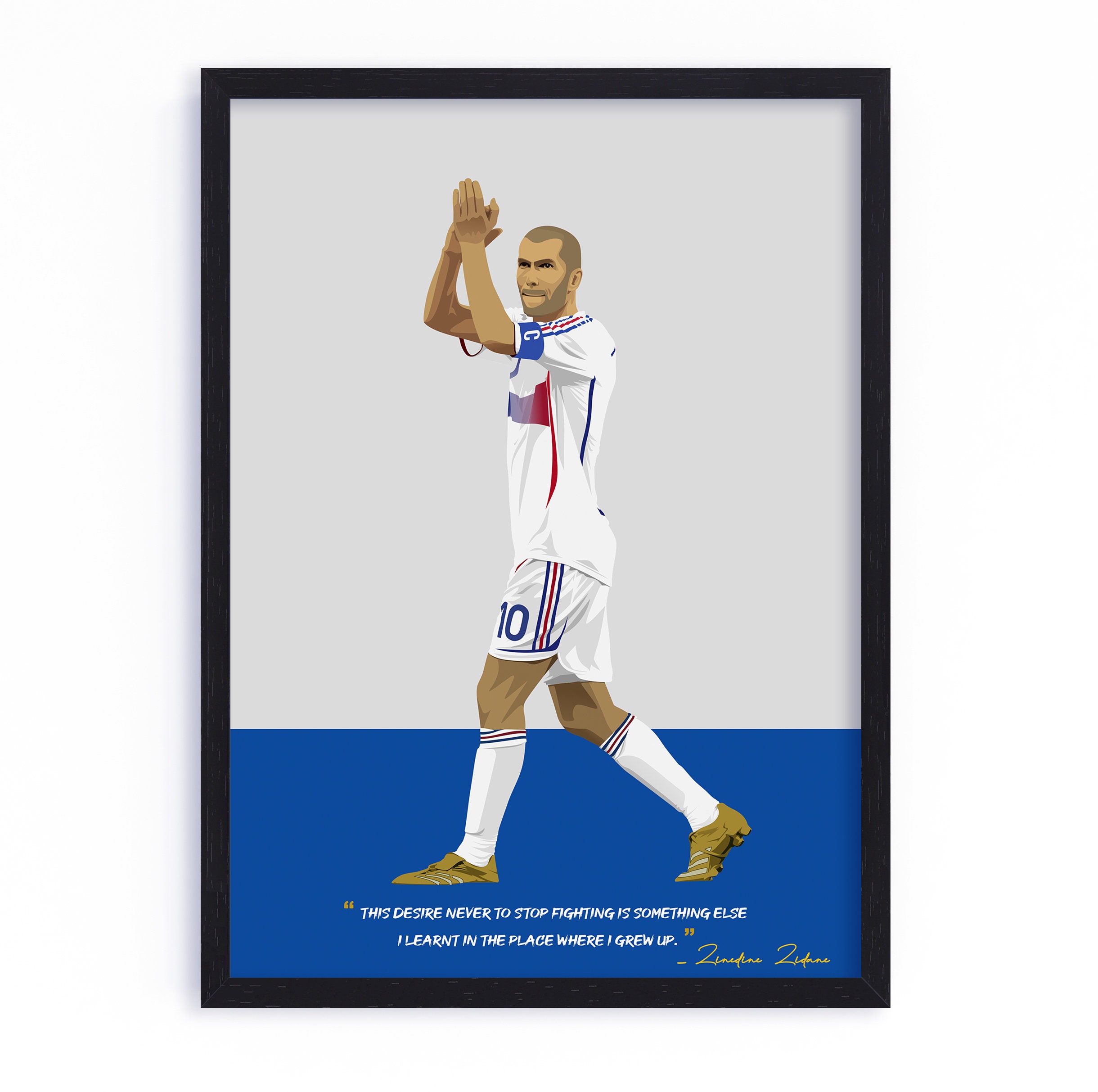 Zinedine Zidane Poster France - Soccer Art - Football Print - Football ...