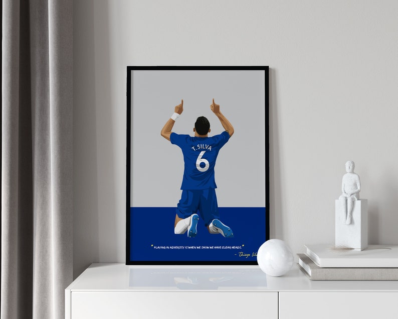 Thiago Silva Poster - Chelsea FC - Etsy