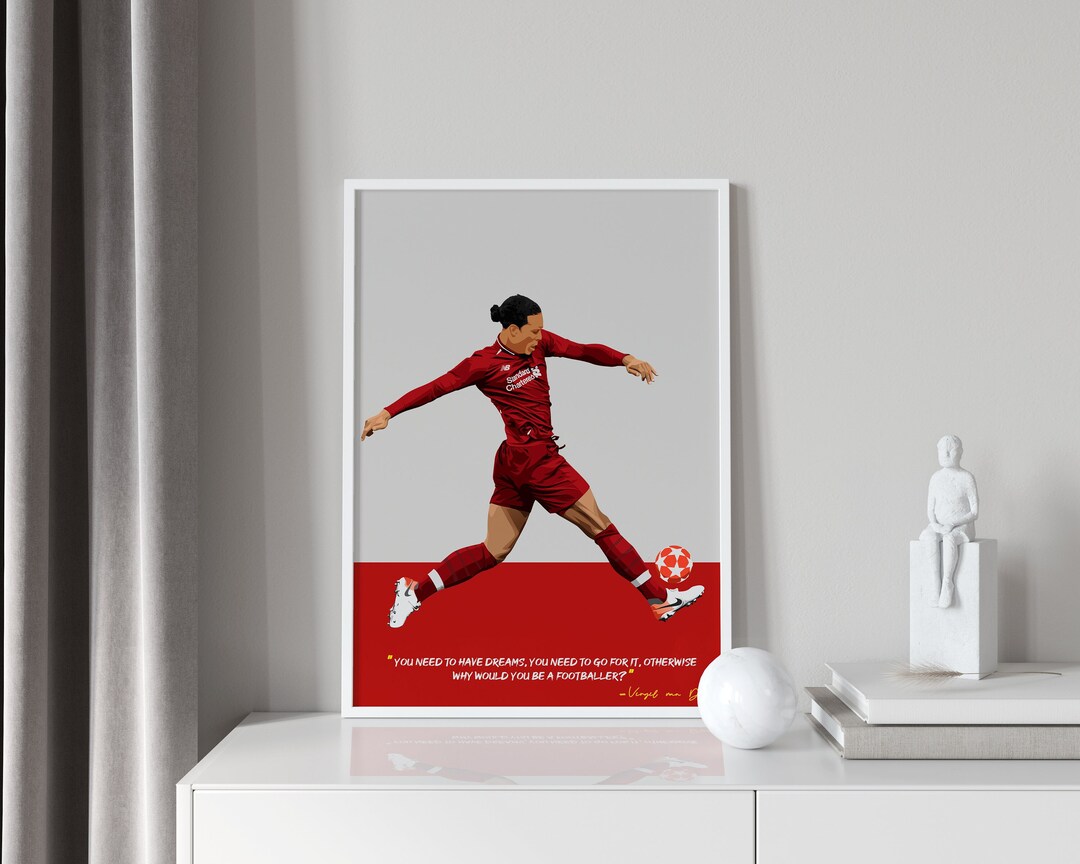 Virgil Van Dijk Art Print Liverpool Poster Liverpool Gifts Soccer Art ...