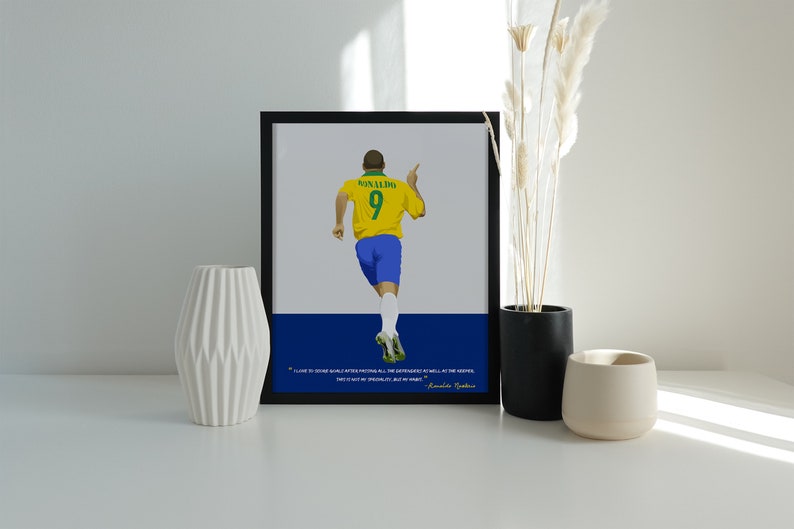Ronaldo Brasilien Poster - R9 - Fußball Art - Football Print - Football ...