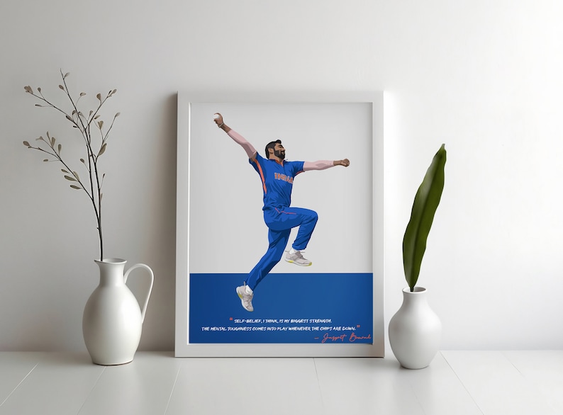 Jasprit Bumrah Poster - Indian Cricket Team - Cricket Prints - Etsy