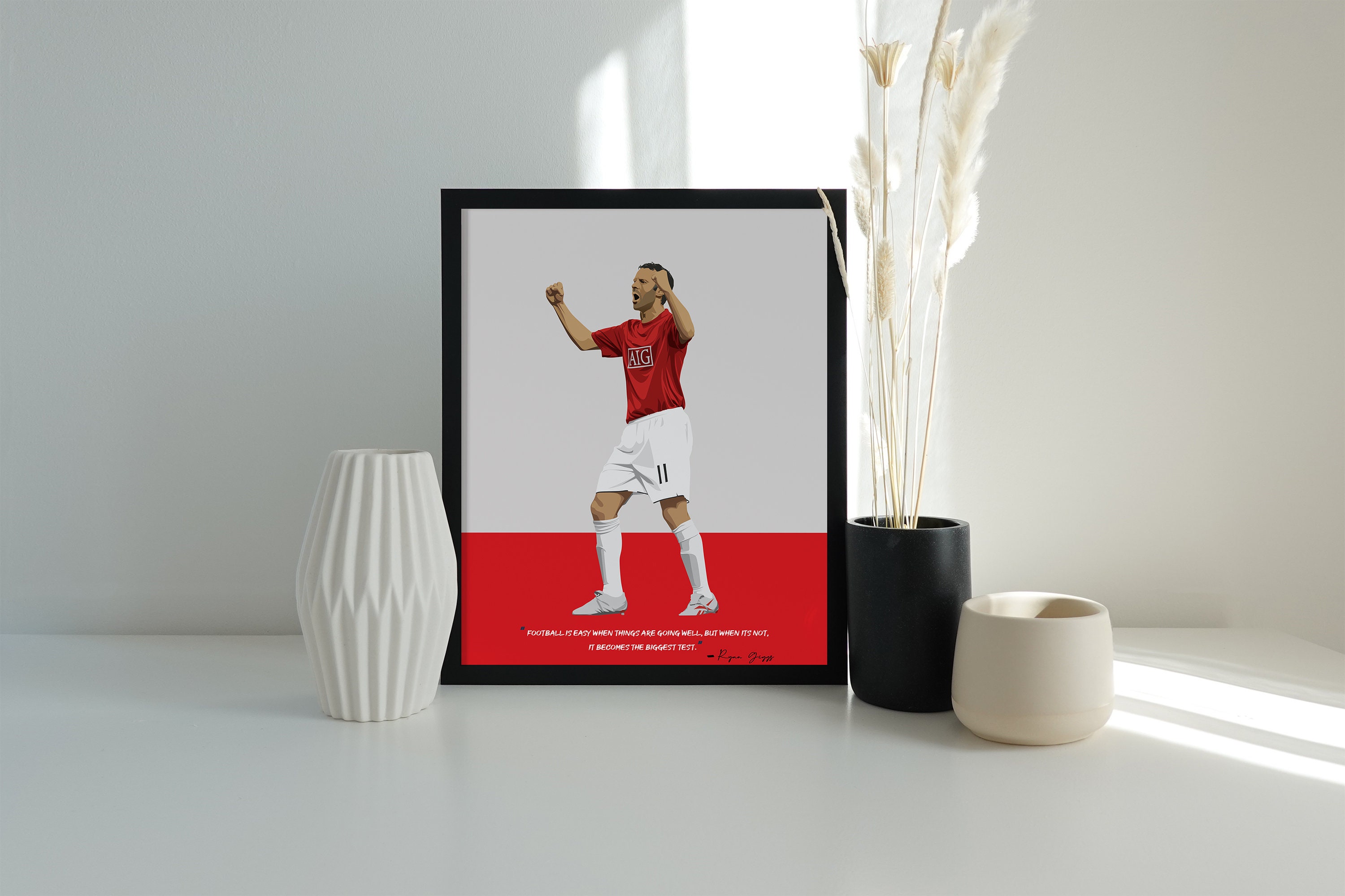 Manchester United Poster Ryan Giggs Football Wall Art Soccer Gifts - Etsy