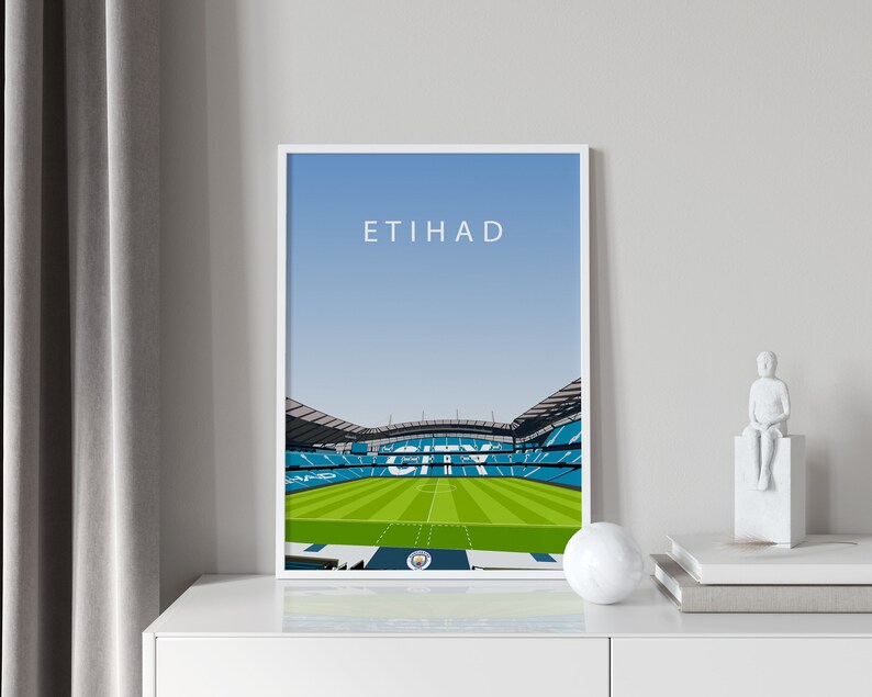 Etihad Stadium Print - Manchester City Stadium Poster - Man City Gifts ...