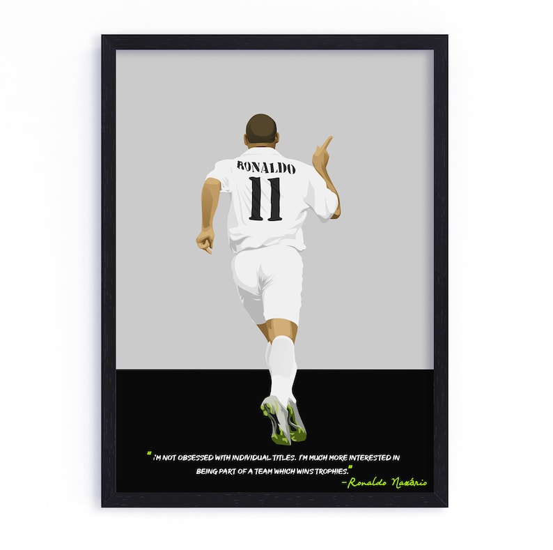 Ronaldo Nazario Poster - R9 - Real Madrid Art - Etsy