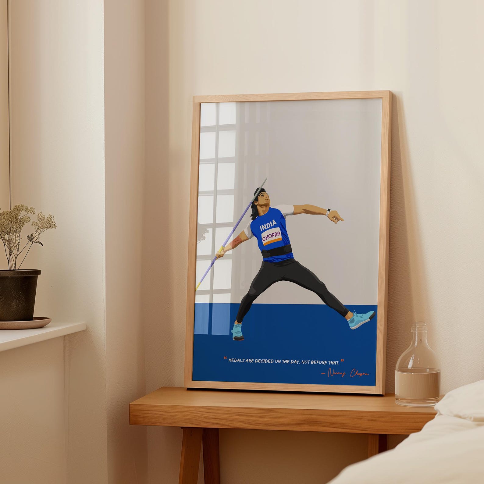 Neeraj Chopra Poster | Golden Throw Print | Indian Athletics - Etsy