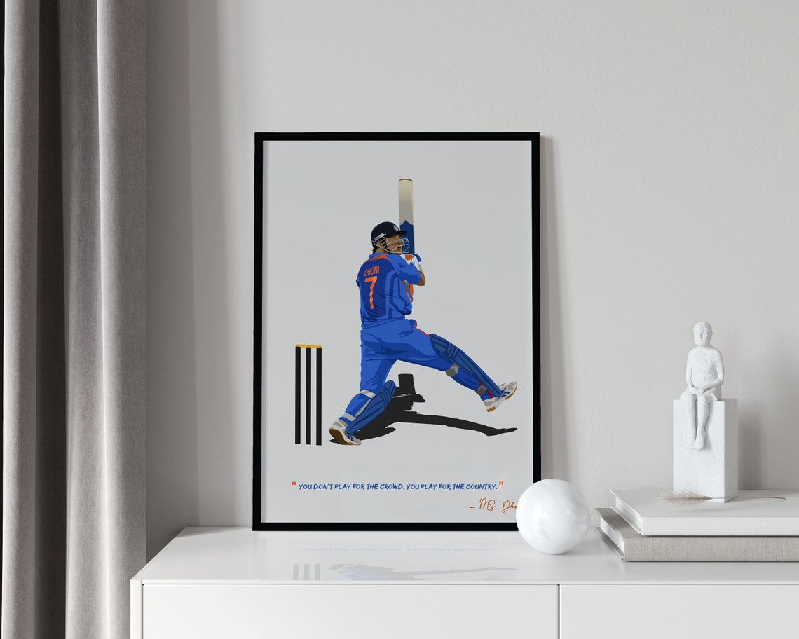 M.S. Dhoni Poster - Indian Cricket Team - Cricket Prints - A3 Size ...