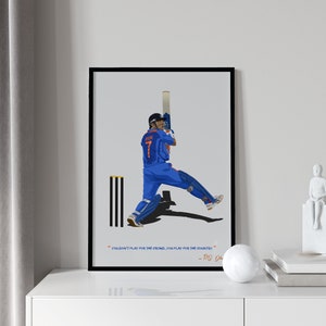 M.S. Dhoni Poster - Indian Cricket Team - Cricket Prints - A3 Size ...