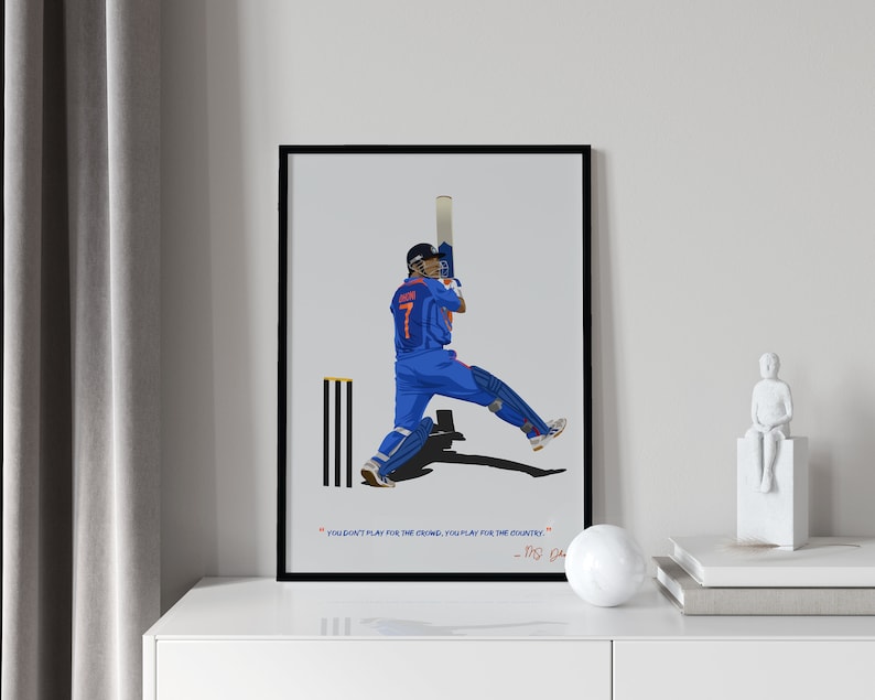 M.S. Dhoni Poster - Indian Cricket Team - Cricket Prints - A3 Size ...