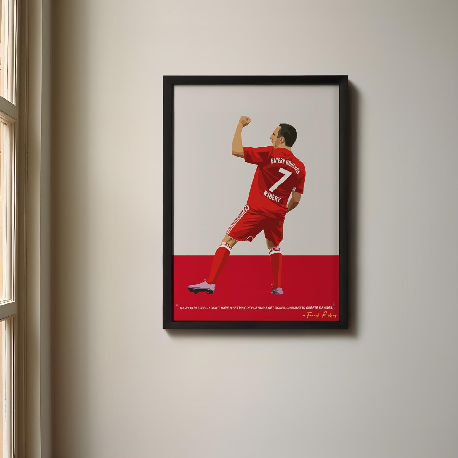 Franck Ribéry Bayern Munich Poster | Digital Download A3 | Soccer Wall ...