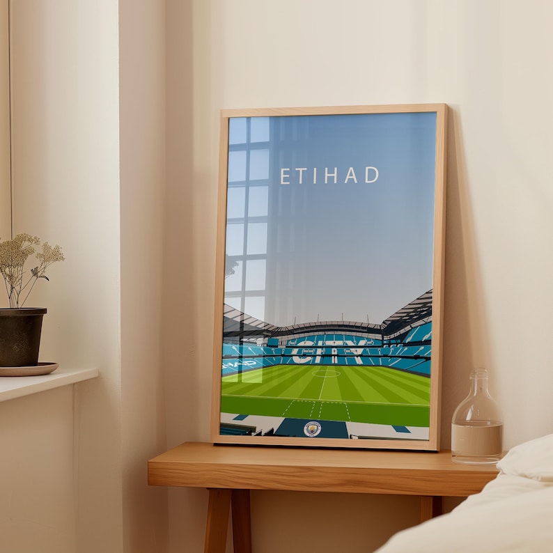 Etihad Stadium Print - Manchester City Stadium Poster - Man City Gifts ...