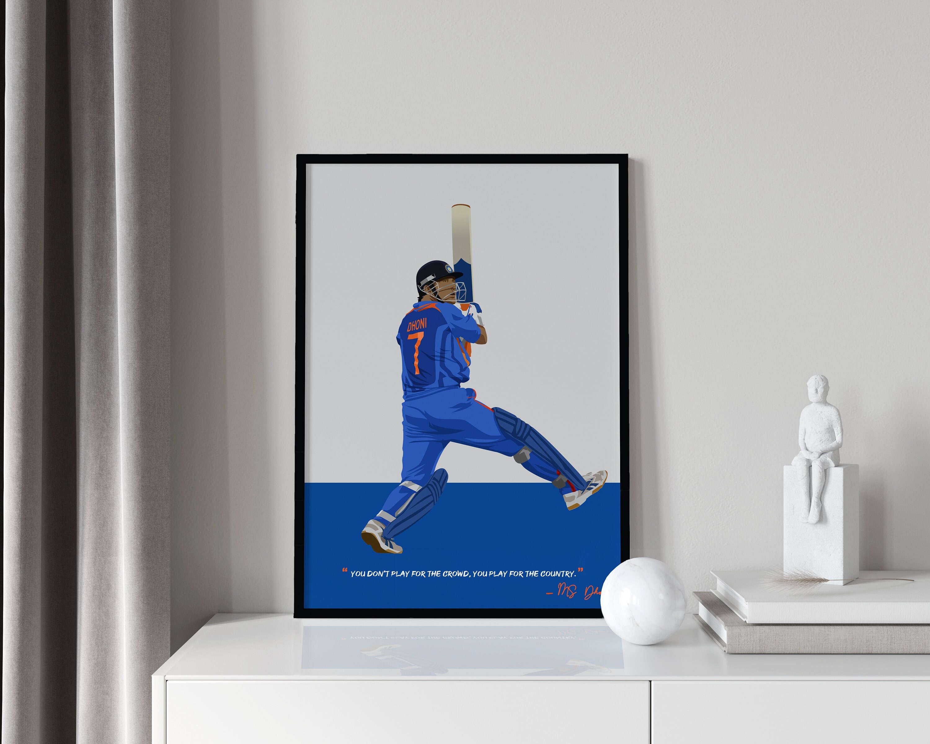 M.S. Dhoni Poster Indian Cricket Team Cricket Prints - Etsy
