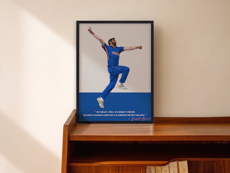 Jasprit Bumrah Poster - Indian Cricket Team - Cricket Prints - Etsy