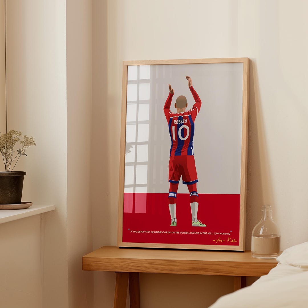Arjen Robben Bayern Munich Poster | Digital Download A3 | Soccer Wall ...