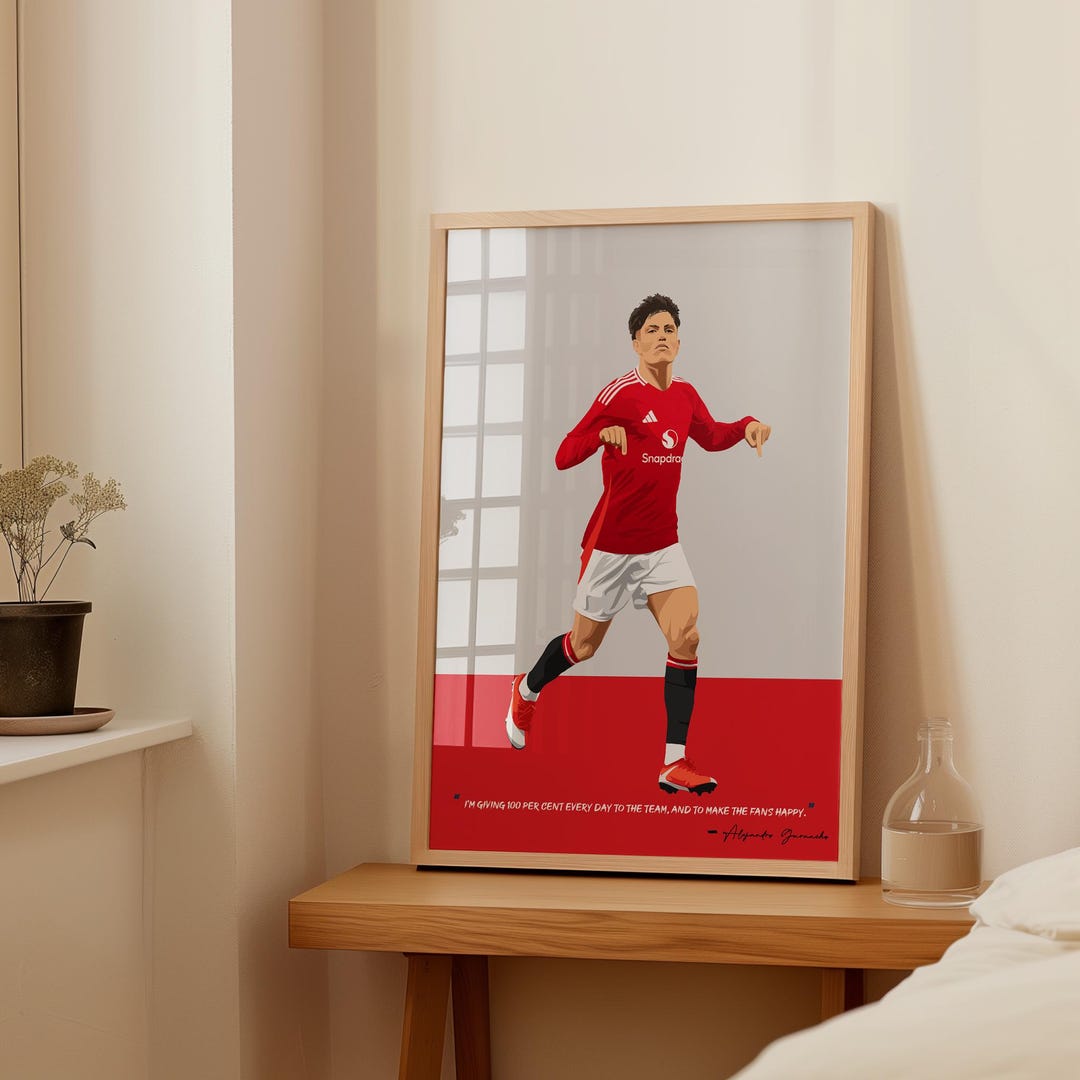 Garnacho Manchester United Poster - Football Wall Art - Etsy