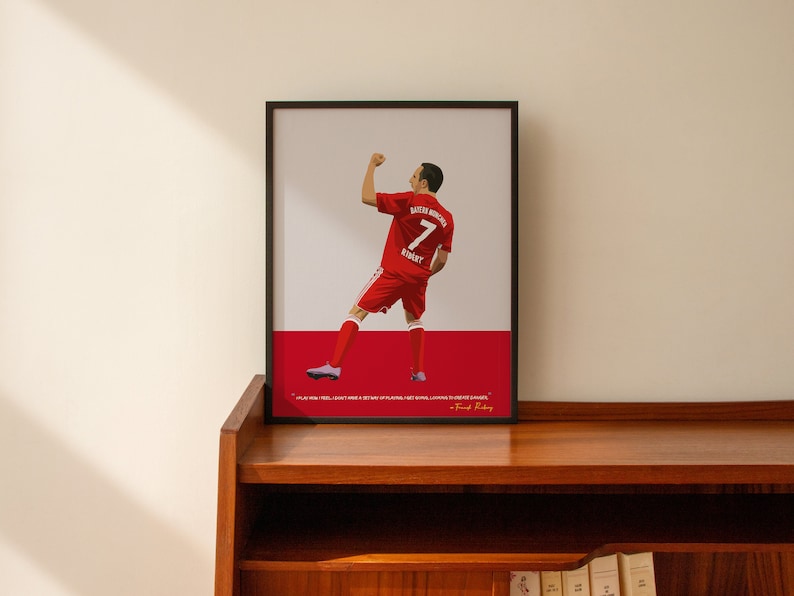 Franck Ribéry Bayern Munich Poster | Digital Download A3 | Soccer Wall ...