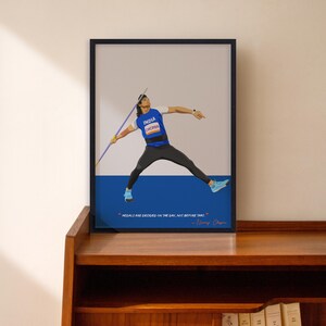 Neeraj Chopra Poster | Golden Throw Print | Indian Athletics - Etsy