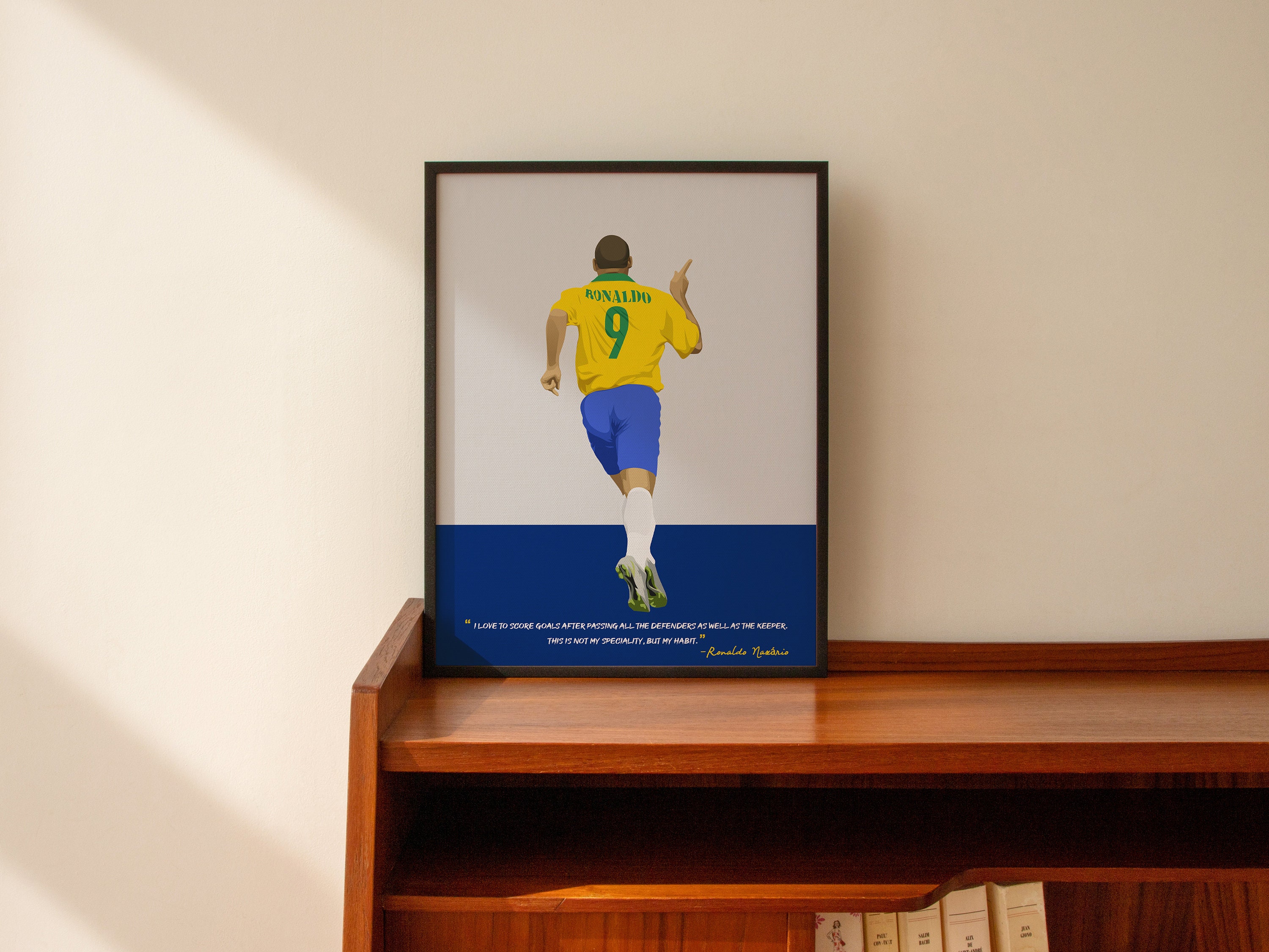Ronaldo Brasilien Poster - R9 - Fußball Art - Football Print - Football ...