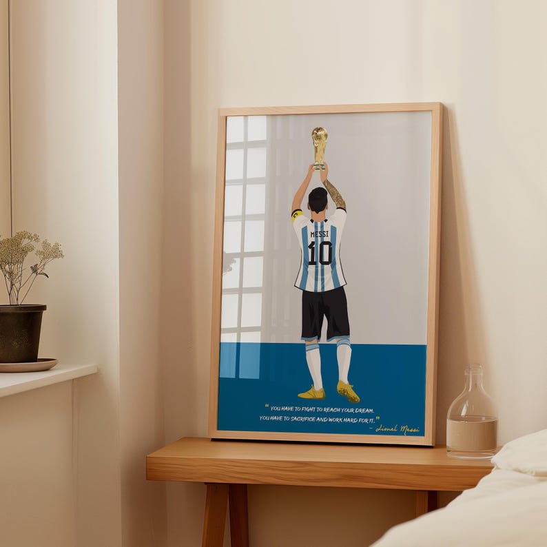 Lionel Messi Poster - Soccer Gifts - Messi Print - Argentina World Cup ...