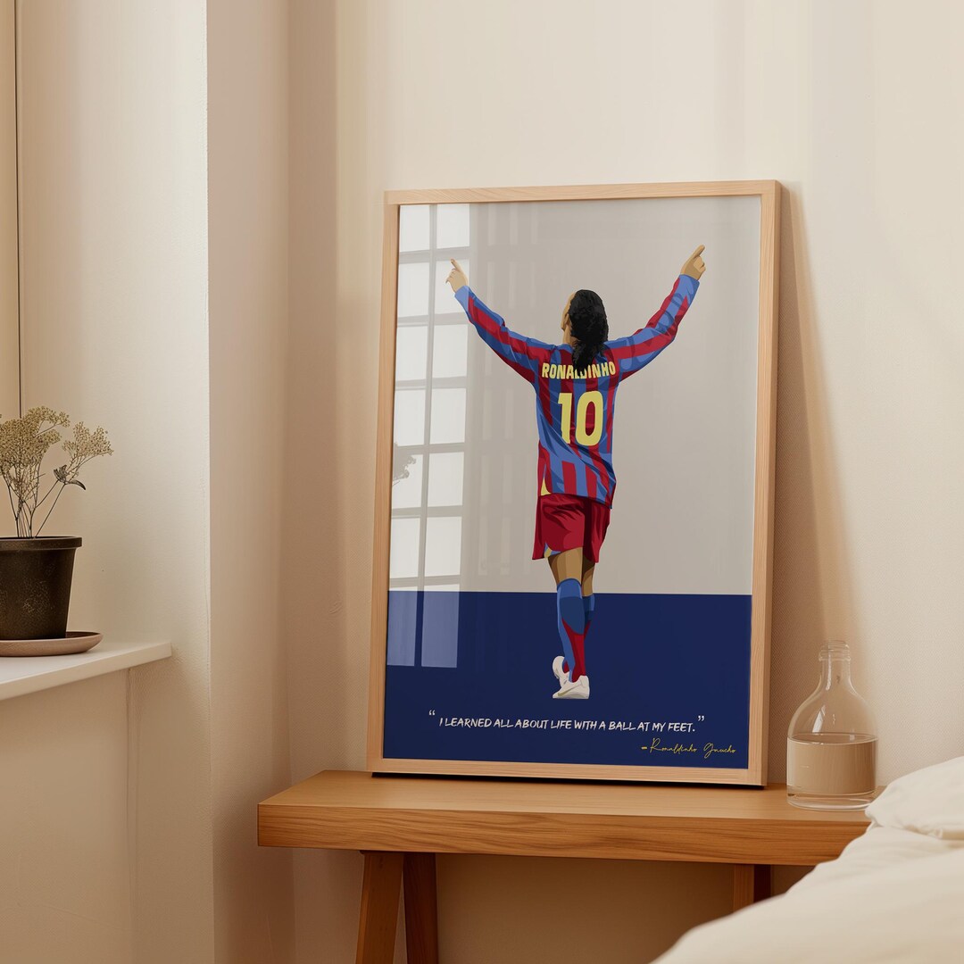 Ronaldinho Barcelona Poster - Football Wall Art - Soccer Gifts - Etsy