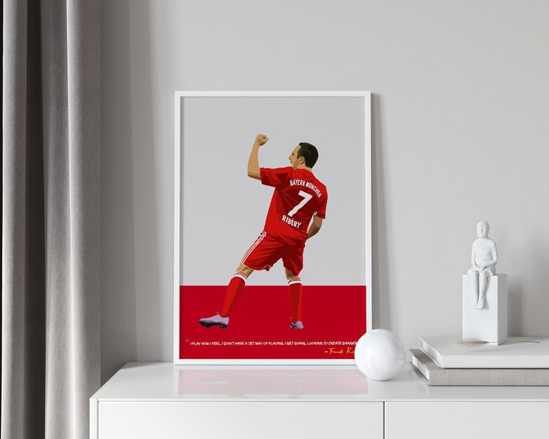 Franck Ribéry Bayern Munich Poster | Digital Download A3 | Soccer Wall ...