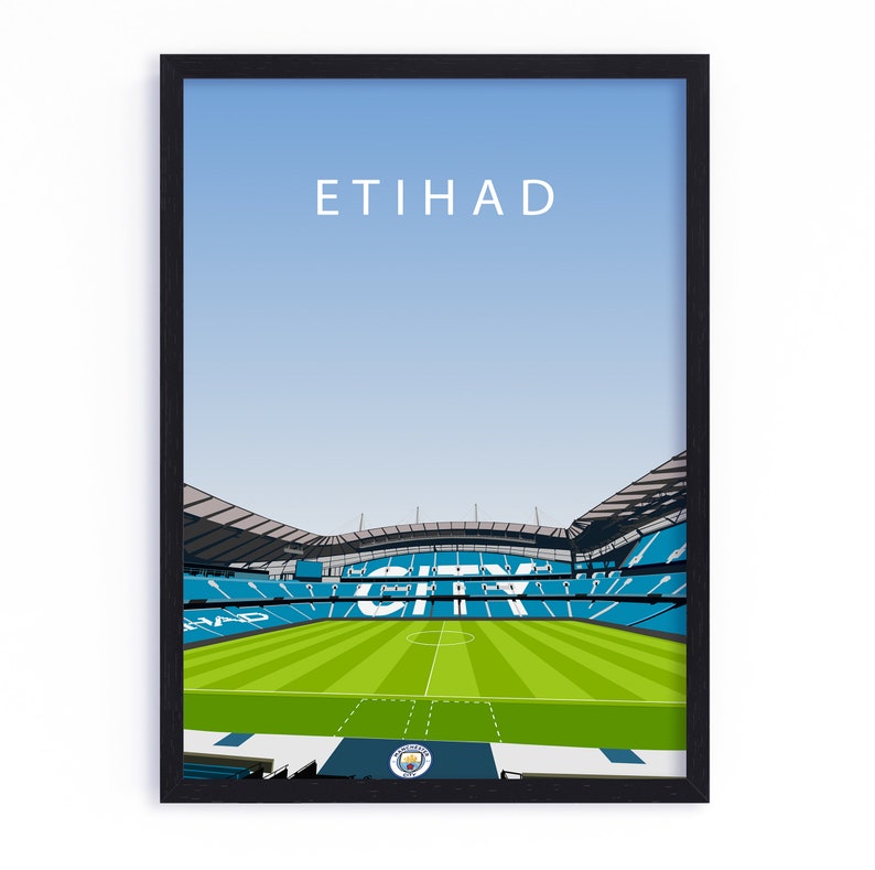 Etihad Stadium Print - Manchester City Stadium Poster - Man City Gifts ...