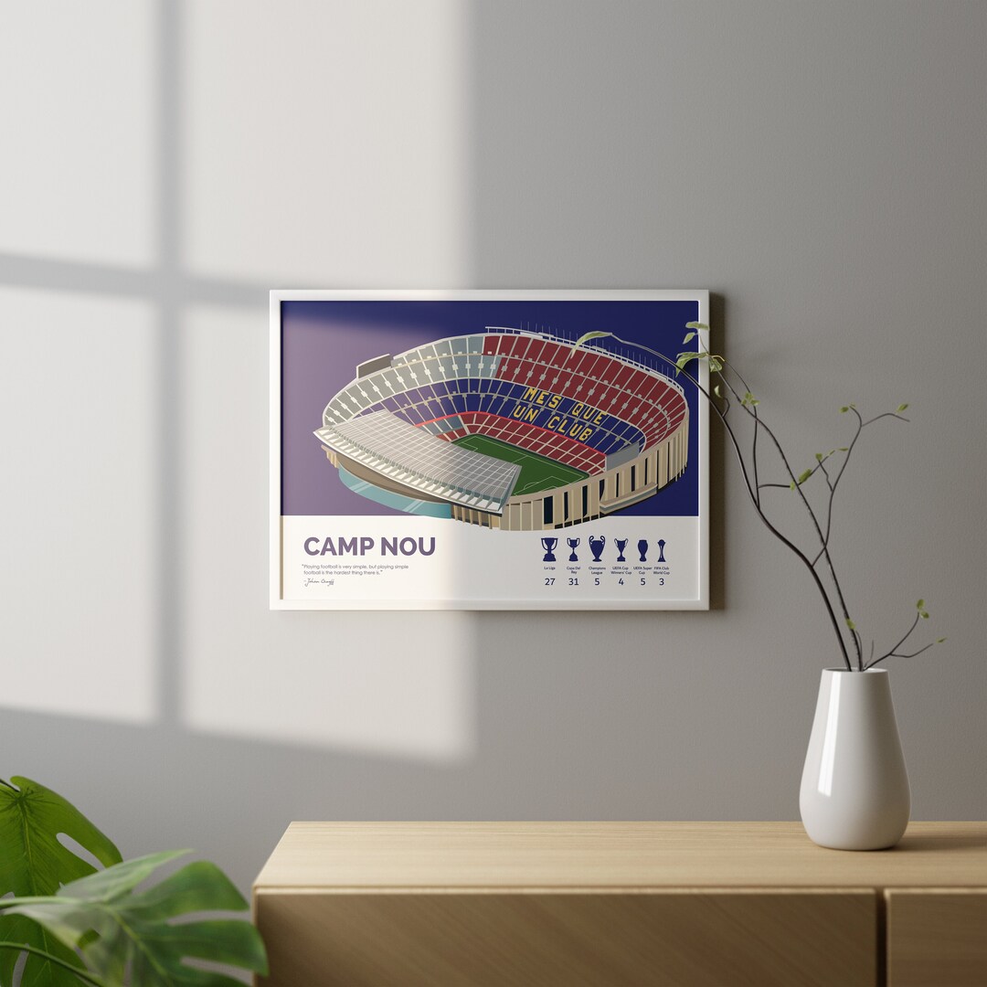 Camp Nou Wall Art - Barcelona FC Poster - Camp Nou Stadium Print - Etsy