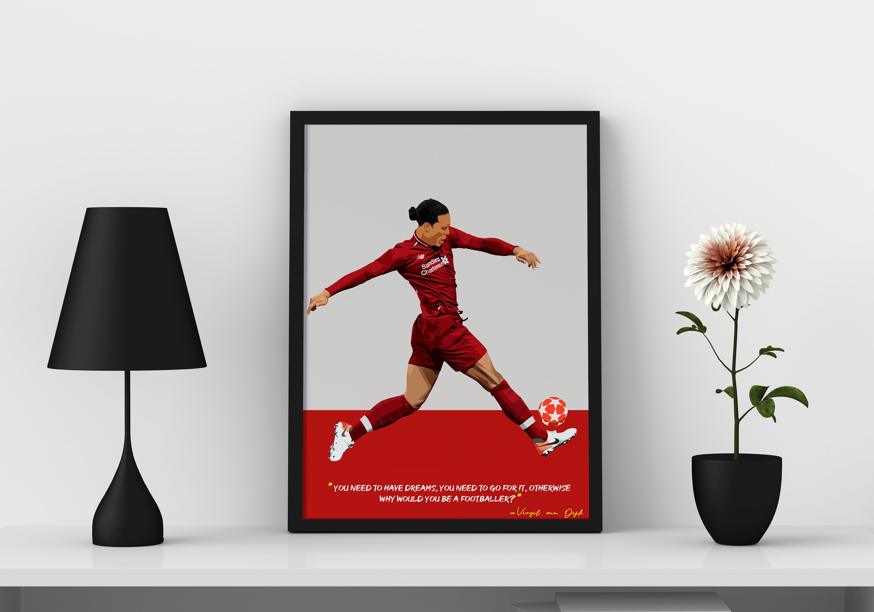 Virgil Van Dijk Art Print Liverpool Poster Liverpool Gifts Soccer Art ...