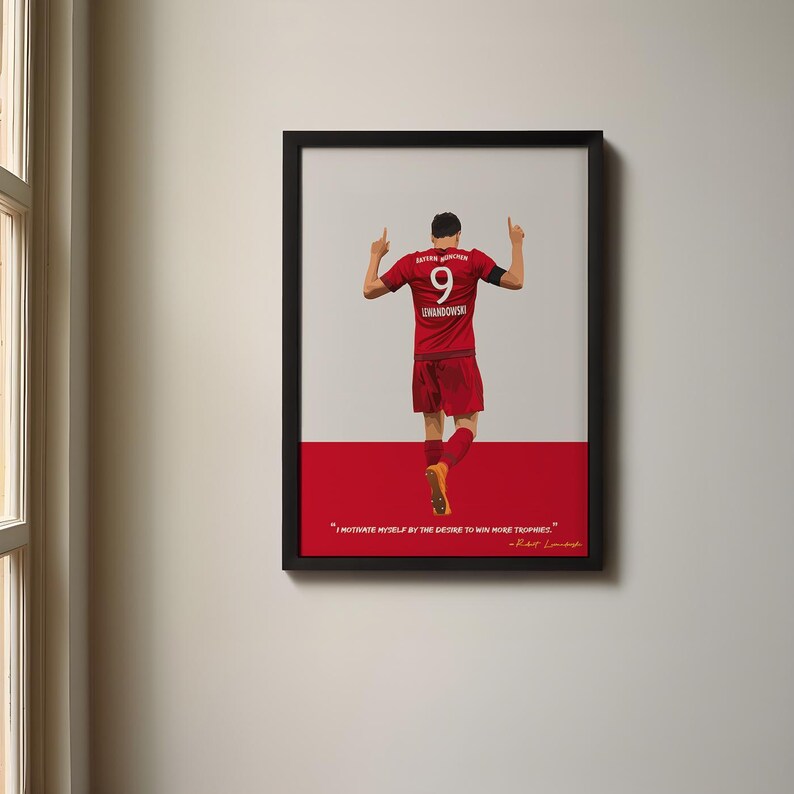 Robert Lewandowski Bayern Munich Poster | Soccer Wall Art | Football ...