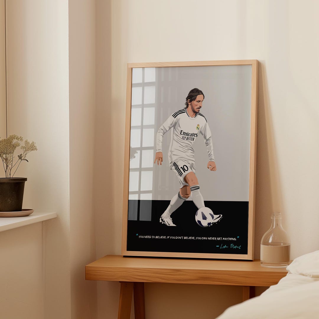 Luka Modric Real Madrid Poster | Football Wall Art | Soccer Decor ...