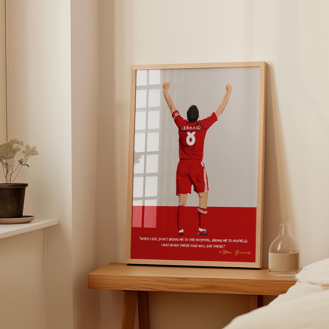 Steven Gerrard Wall Poster - Liverpool FC Legend Art Print - Iconic ...