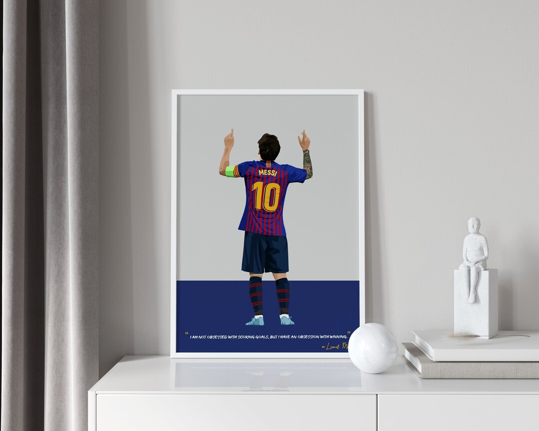 Lionel Messi Poster Print Barcelona FC Argentina Football Wall Art ...
