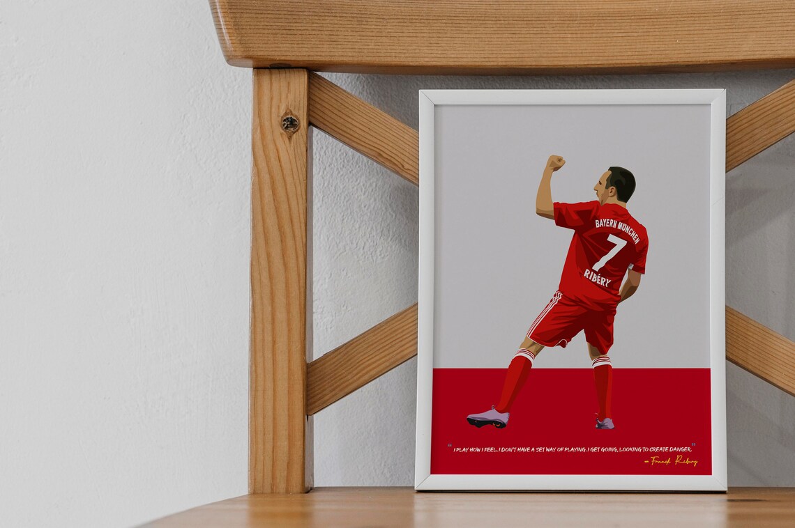 Franck Ribéry Bayern Munich Poster | Digital Download A3 | Soccer Wall ...