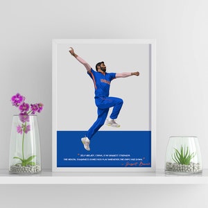 Jasprit Bumrah Poster - Indian Cricket Team - Cricket Prints - Etsy