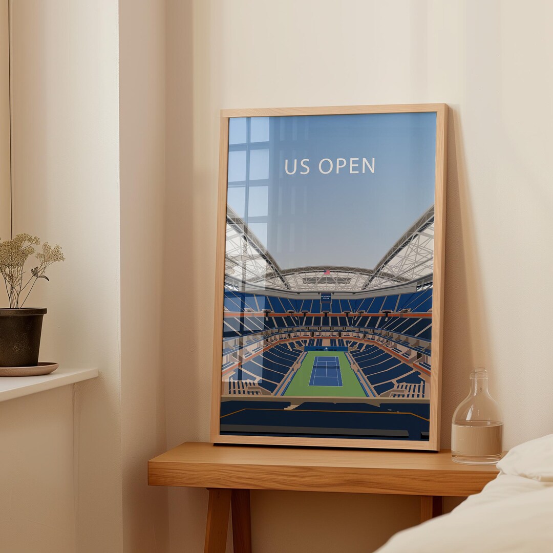 US Open Tennis Stadium Art Print - Arthur Ashe Arena Poster - Grand ...