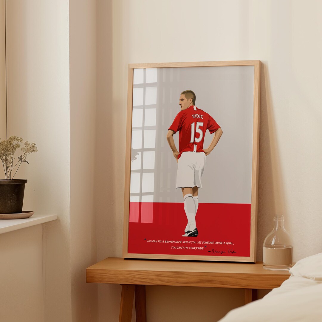 Manchester United Poster - Nemanja Vidic - Etsy