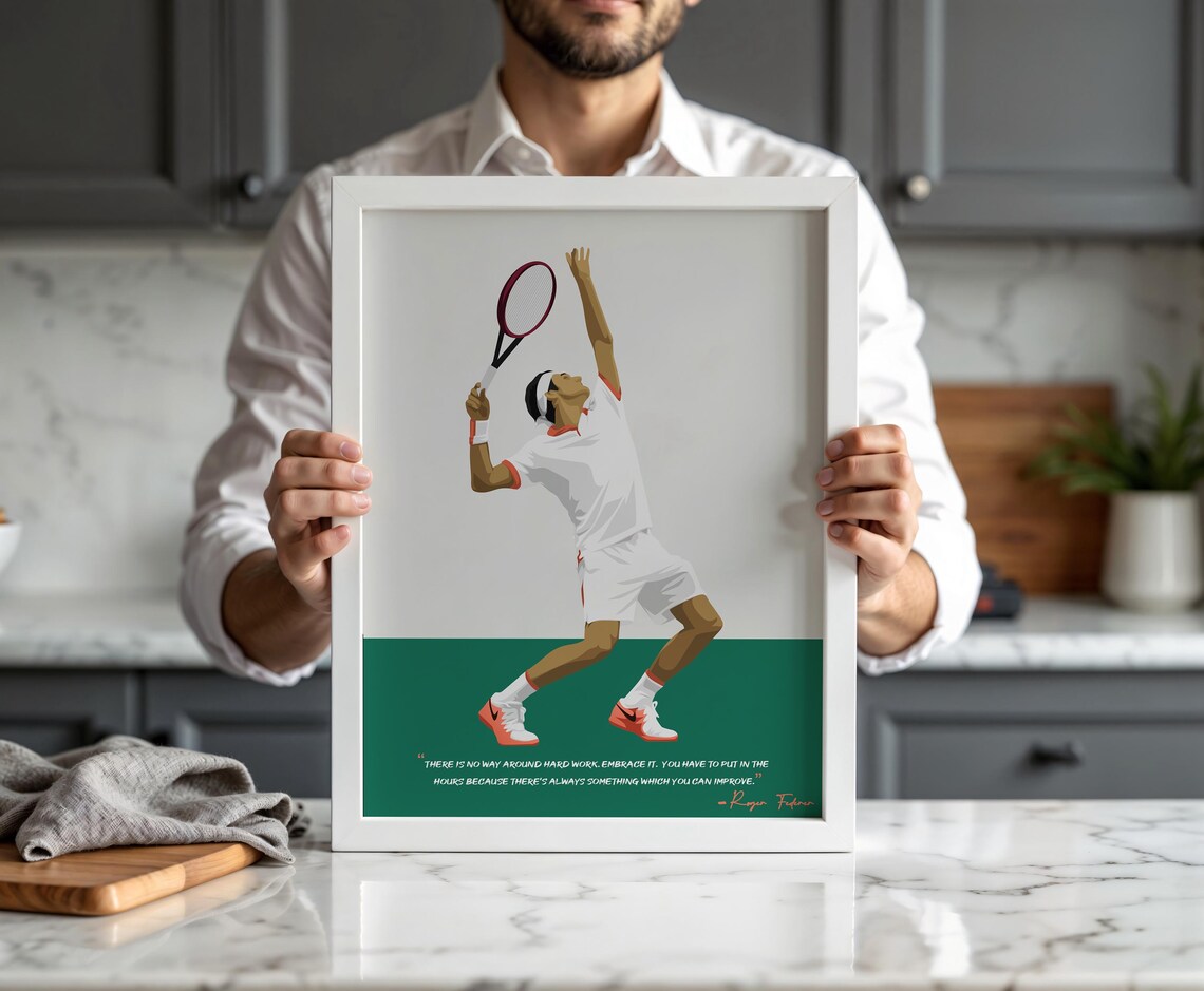 Roger Federer Print, Federer Poster, Tennis Poster - Etsy
